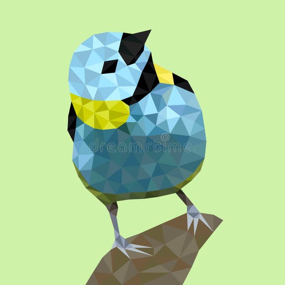 Blue polygon bird stock vector. Illustration of spring - 154705583