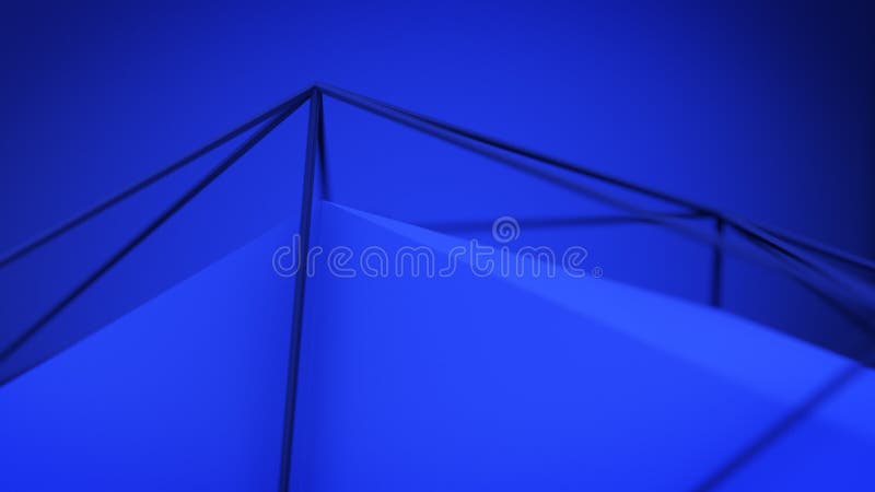 Blue Polygon Shape Close-up 3D Render Stock Illustration - Illustration ...