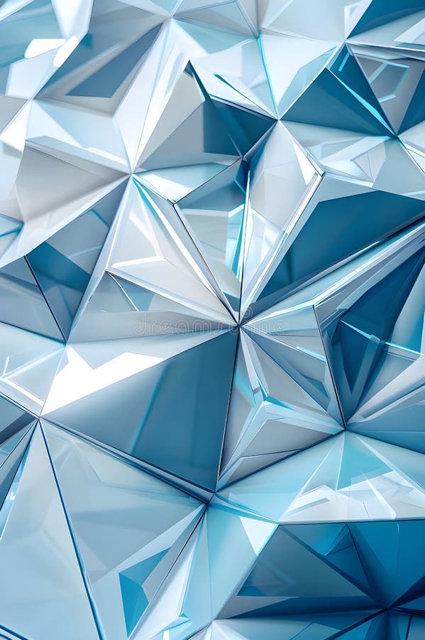 Blue Polygon Structure Abstract - Ai Generated Stock Illustration ...