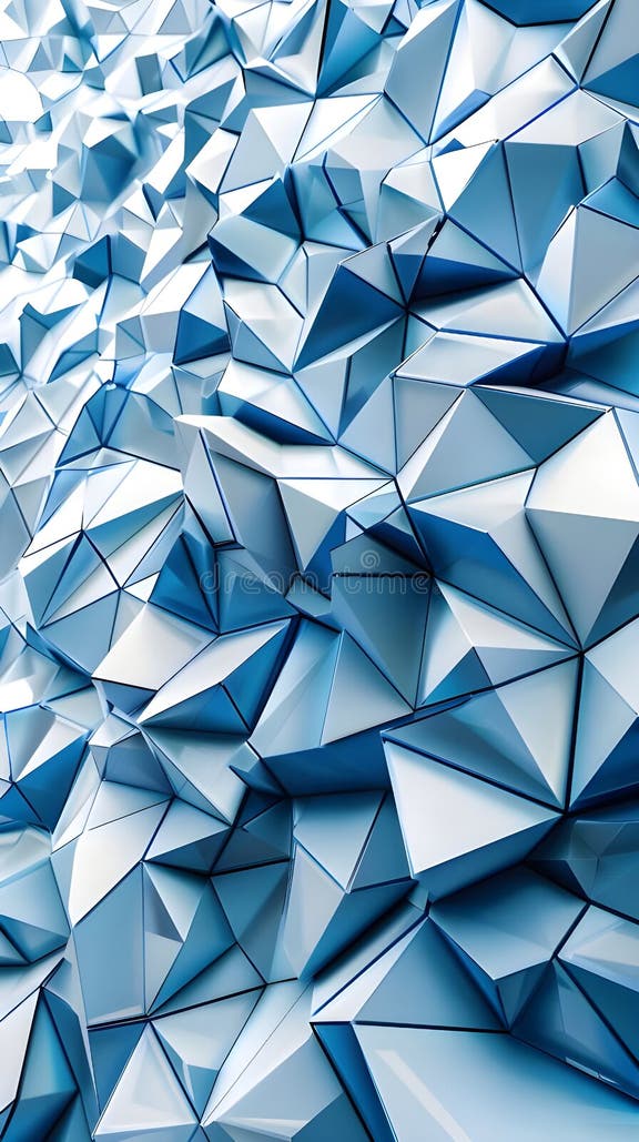 Blue Polygon Structure Abstract - Ai Generated Stock Illustration ...