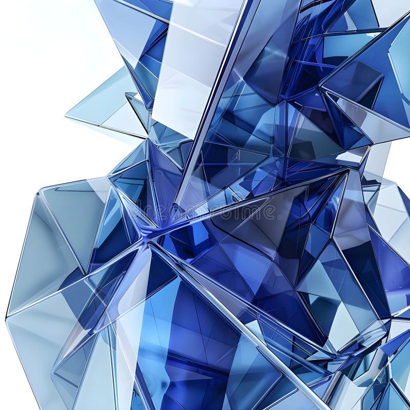 Blue Polygon Structure Abstract - Ai Generated Stock Illustration ...