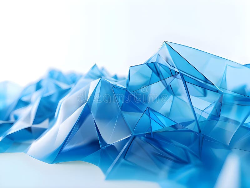 Blue Polygon Structure Abstract Ai Generated Stock Illustration ...