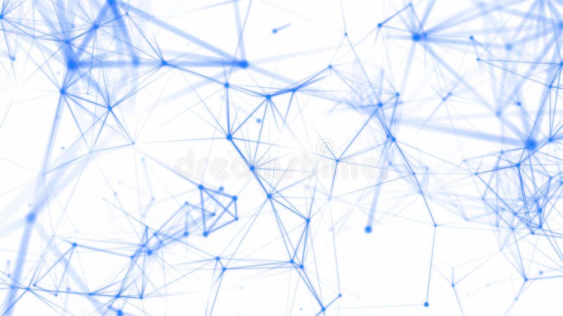 Blue Polygonal Space. Structure of Dots and Connection Lines. Digital ...