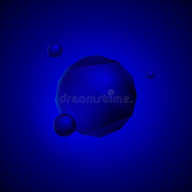 Blue Polygonal Sphere Illustration. Low Poly Molecule Stock Vector ...