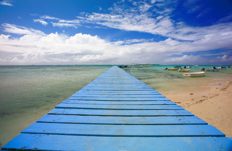 Blue pontoon stock photo. Image of leisure, shore, transparent - 13323436
