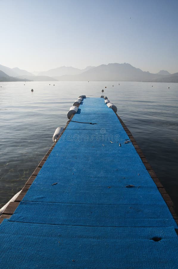 Blue Pontoon on Lake Annecy Stock Image - Image of europe, boat: 22251821