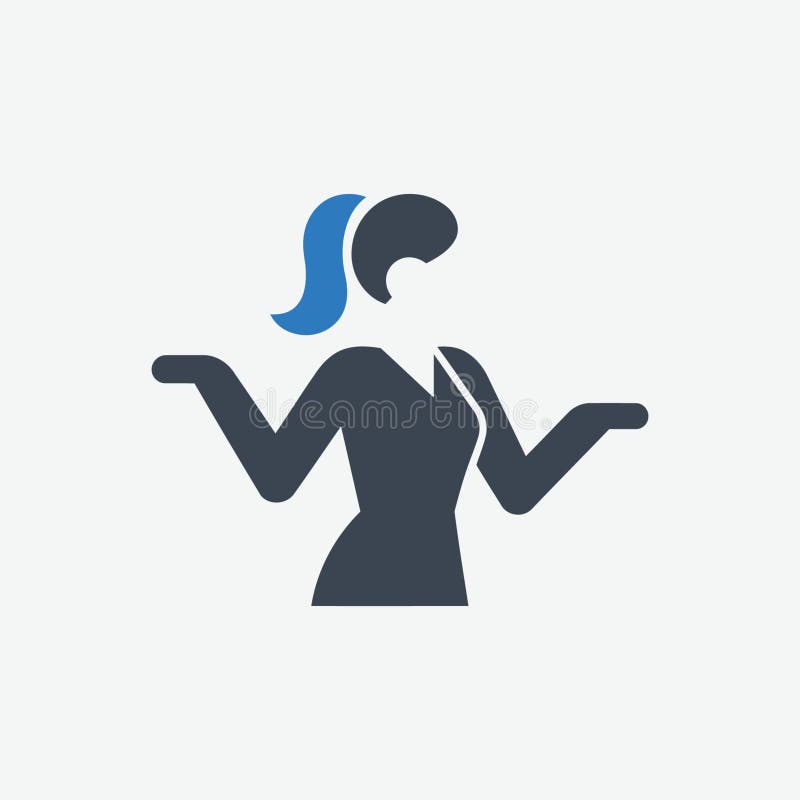 Blue ponytail woman icon stock vector. Illustration of symbol - 346302183