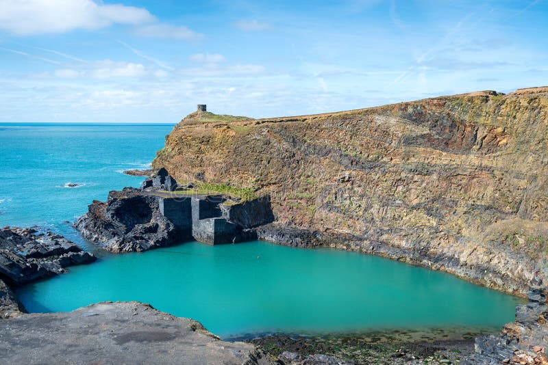 Blue Pool at Abereiddy stock image. Image of blue, country - 120741939