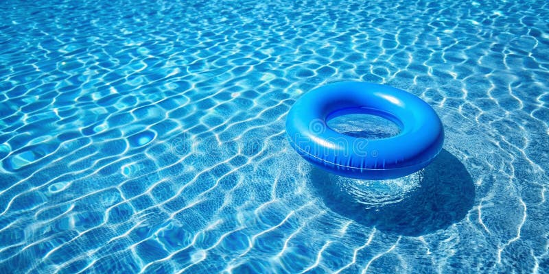 A Blue Pool with a Blue Float in it the Pool is Full of Water and the ...
