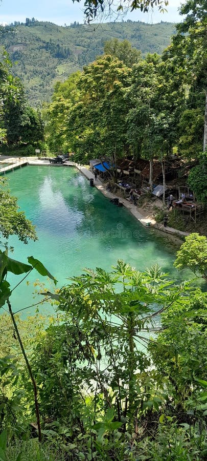 Blue Pool Natural Bathing Place for Tourism Vacation Stock Image ...
