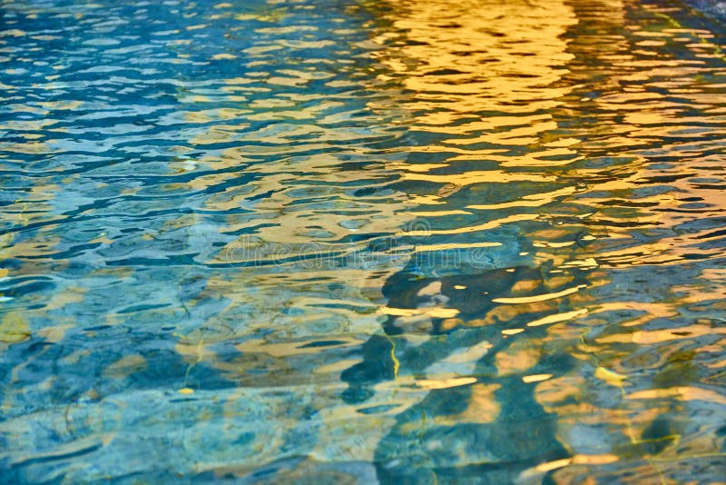 Pool Transparent Water with Sun Reflections Stock Image - Image of ...
