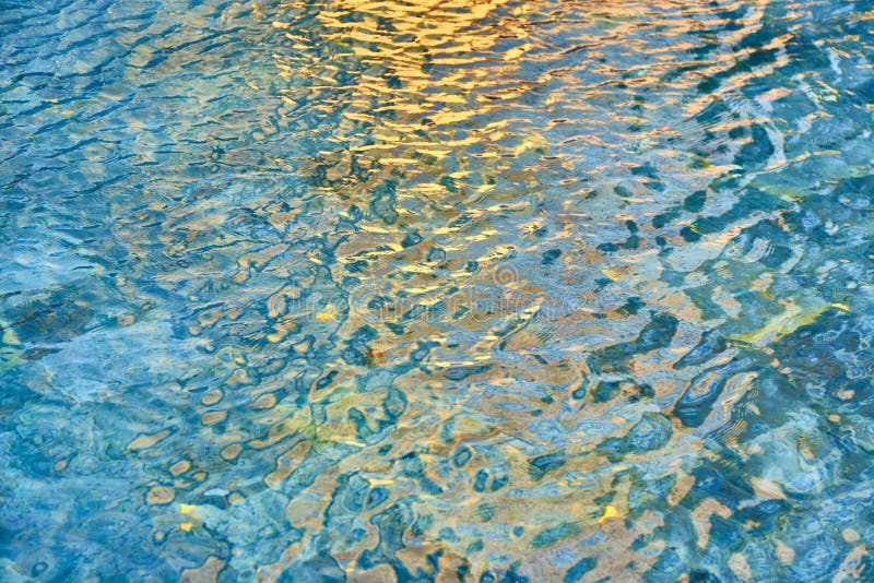 Pool Transparent Water with Sun Reflections Stock Image - Image of ...