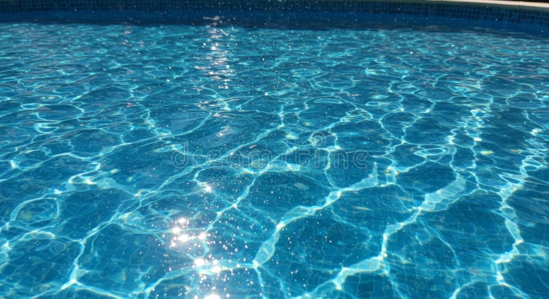Blue Pool Water Surface with Sunlight Reflections Stock Illustration ...