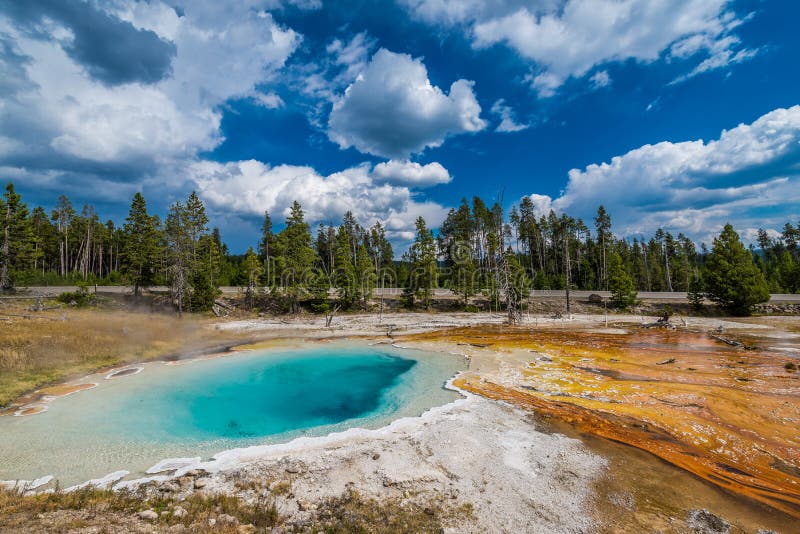 Blue Pool in the Yellowstone National Park Stock Photo - Image of grand ...