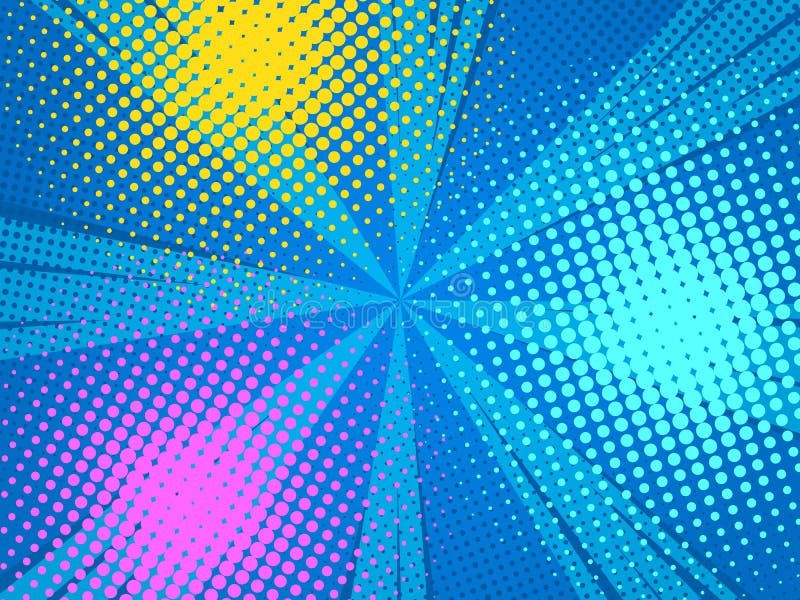 Blue pop art background stock vector. Illustration of yellow - 117961159