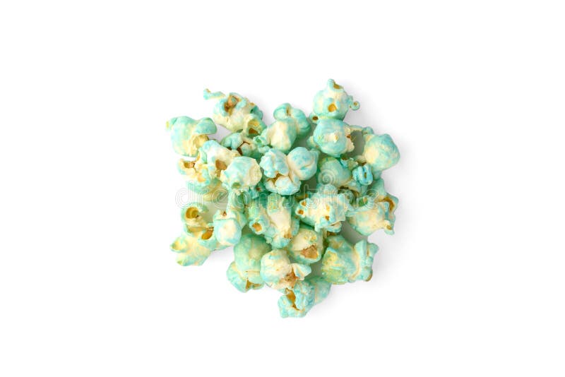 Blue Popcorn Isolated on White Background. Stock Photo - Image of ...