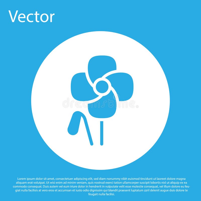 Blue Poppy Flower Icon Isolated on Blue Background. White Circle Button ...