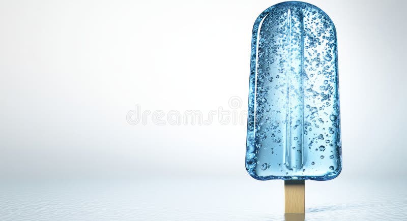A Blue Popsicle with a Bite Taken Out of it is Set Against a Solid ...