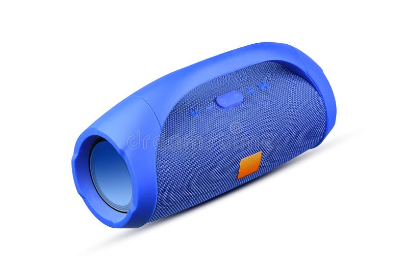 Blue Portable Wireless Bluetooth Speaker, Isolated on a White ...