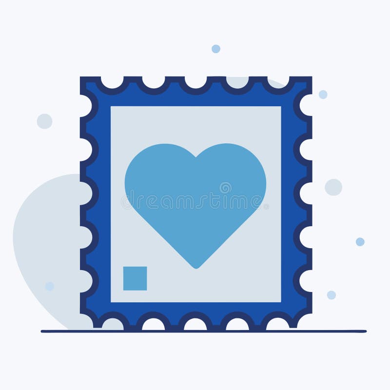A Blue Postage Stamp with a Heart on it Stock Photo - Illustration of ...