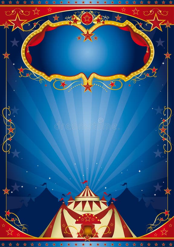 Blue poster circus stock vector. Illustration of festival - 27839869