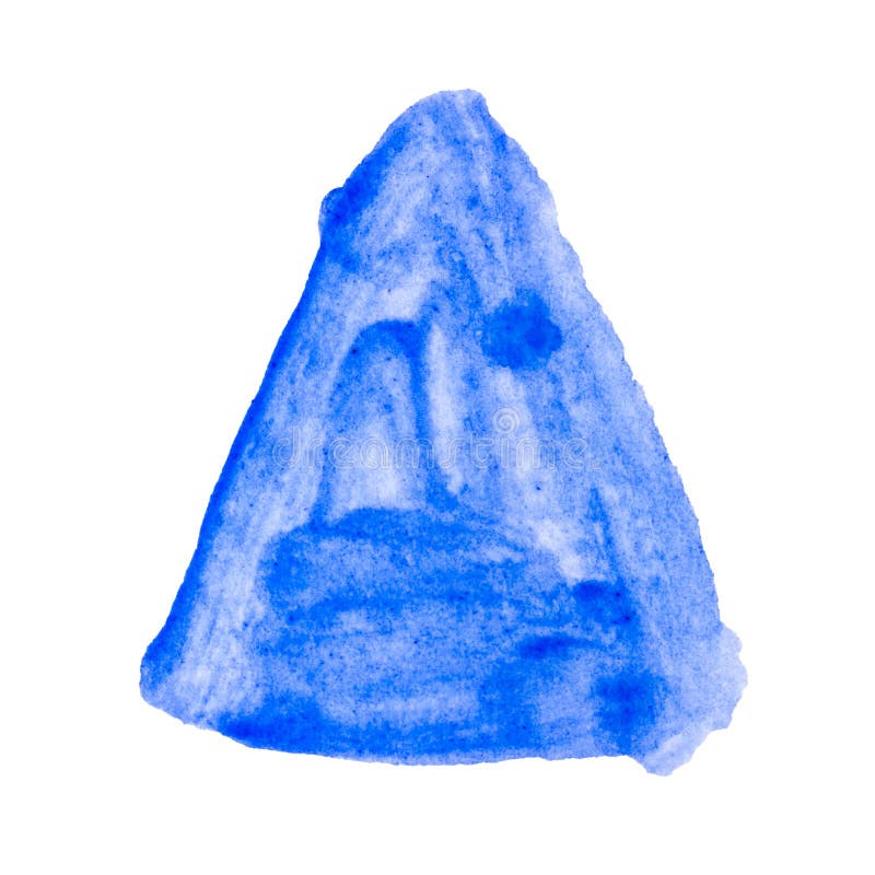 Blue Poster Color Paint Line Isolated on White Background Triangle ...