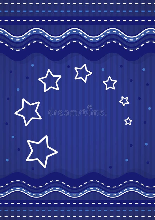 Blue Poster with Stripes, Waves and Stars Stock Vector - Illustration ...
