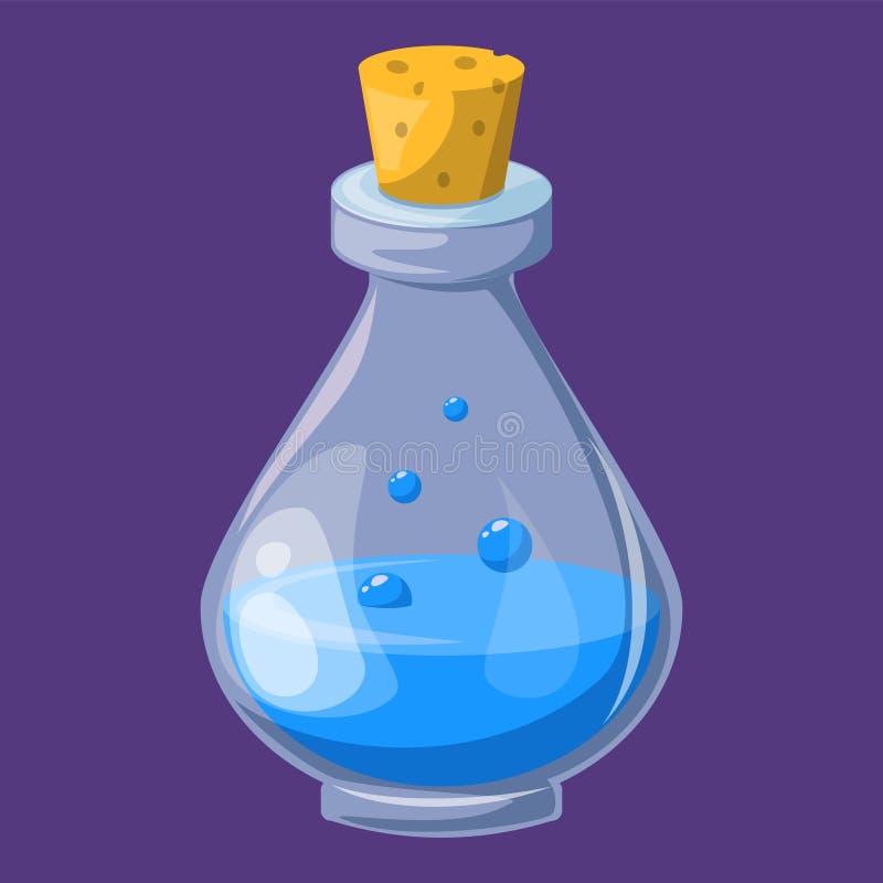 Blue Potion Game Icon Vector Isolated. Glass Bottle Stock Vector ...
