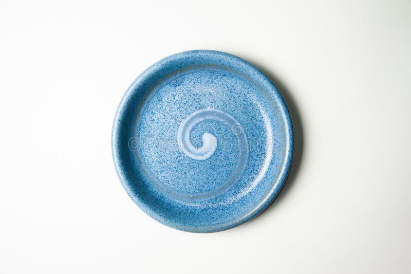 Blue Pottery Plate with Zen Pattern Stock Photo - Image of beautiful ...