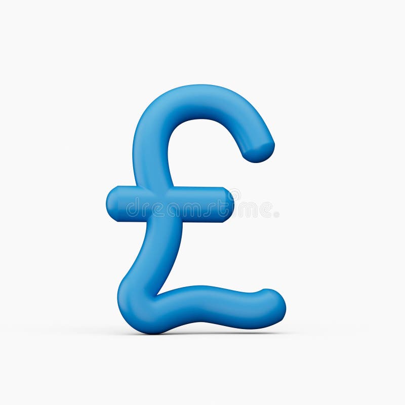 Blue Pound Currency Icon Isolated on White 3D Illustration Stock ...
