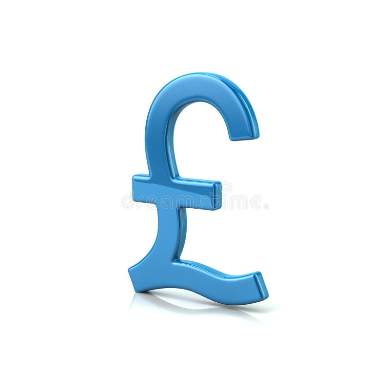 Blue Pound Symbol. 3D Render Illustration Stock Illustration ...