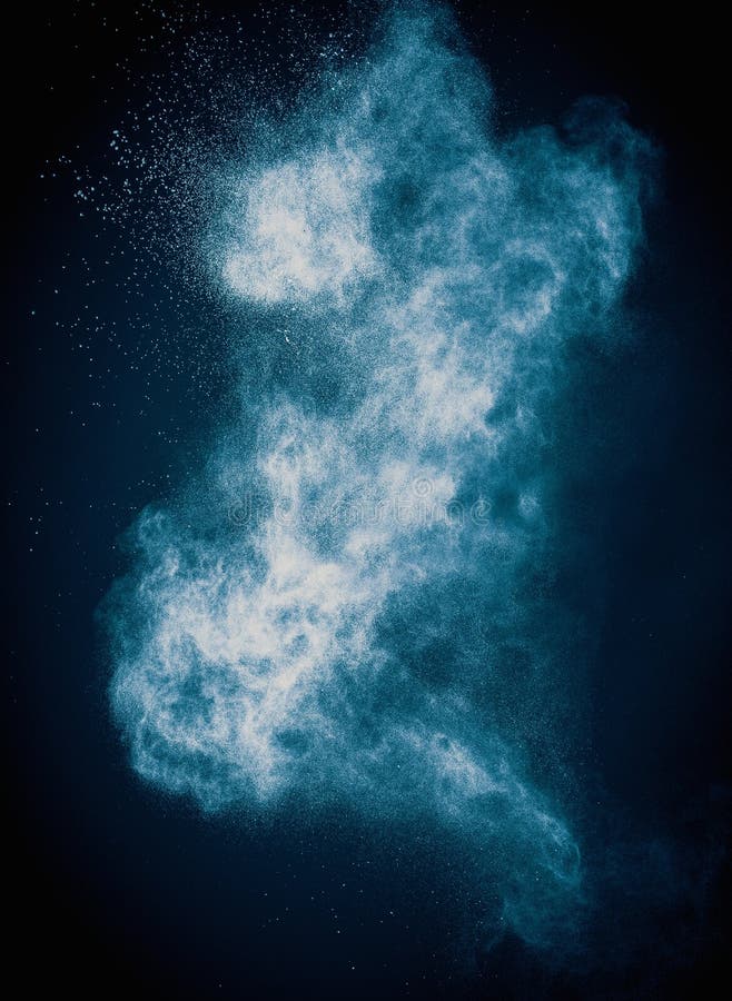 Blue powder exploding stock image. Image of isolate, drug - 44056875