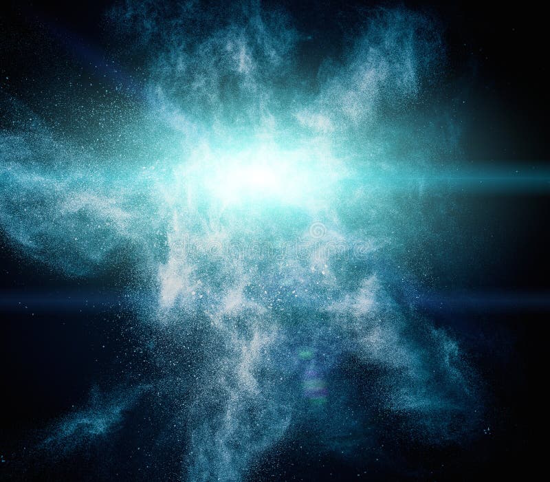 Blue Powder Explosion Isolated on White Stock Photo - Image of smoke ...
