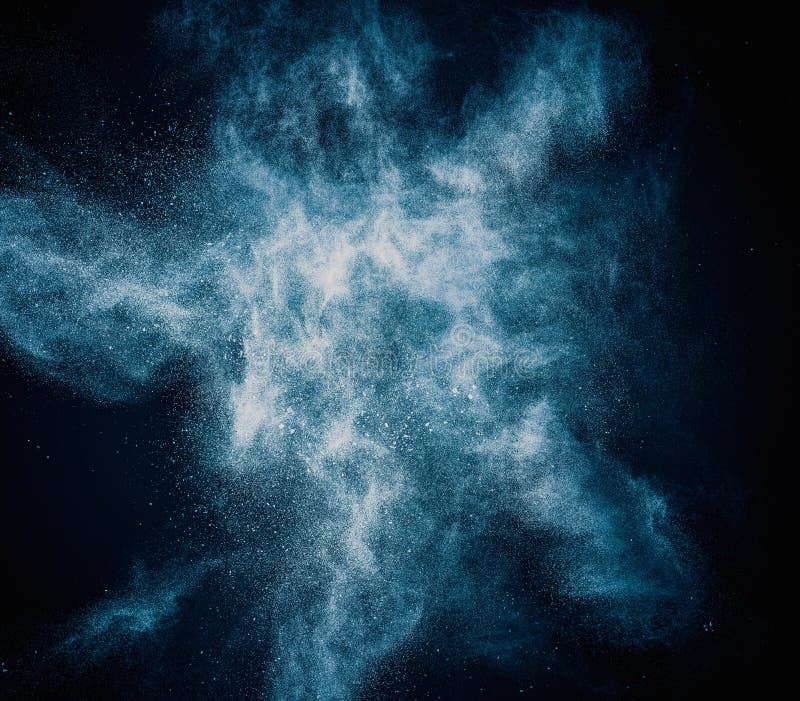 Blue powder exploding stock image. Image of dust, destruction - 44057113