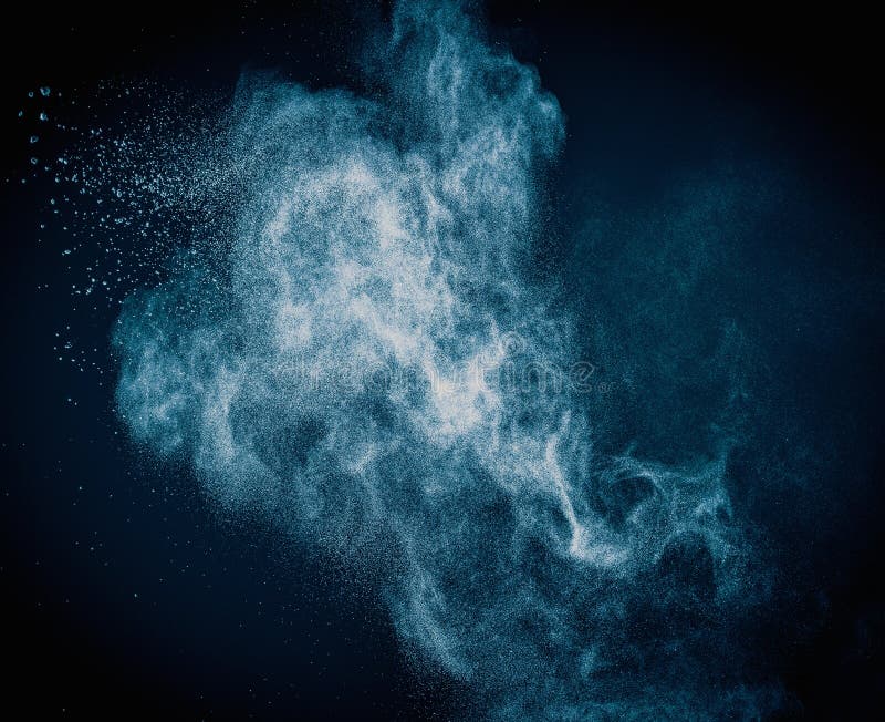 Blue Powder Explosion Isolated on White Stock Photo - Image of smoke ...