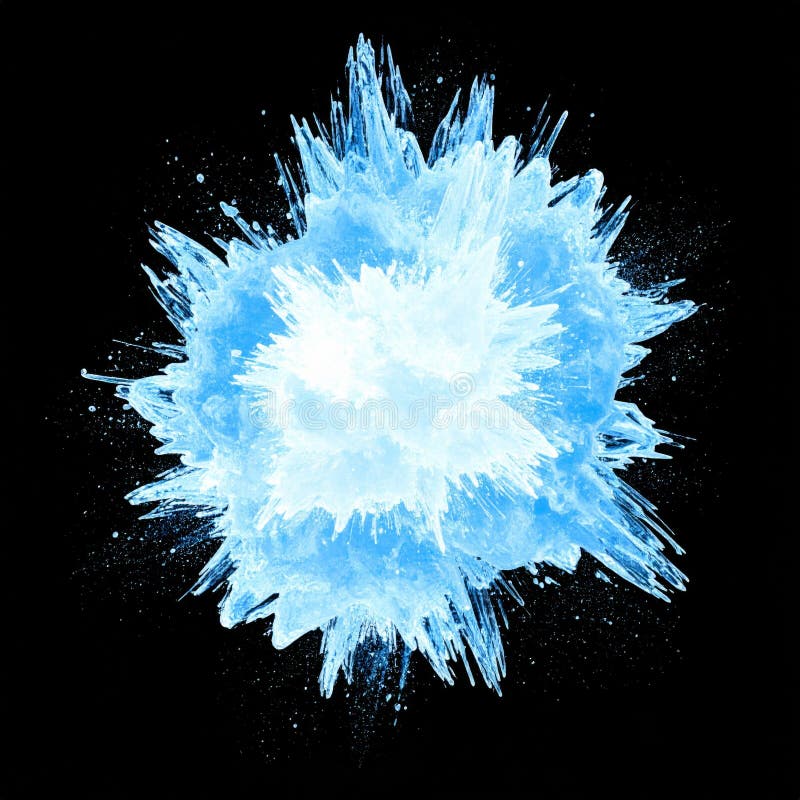 Blue Powder Explosion on Black Background Stock Illustration ...