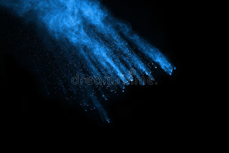 Blue Powder Explosion on Black Background. Stock Photo - Image of dirt ...
