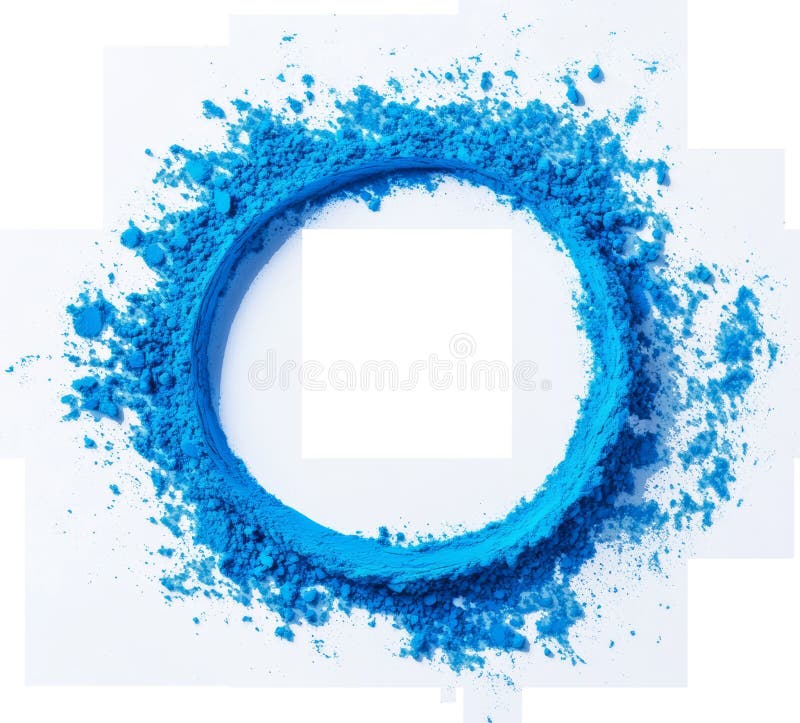 Blue Powder Explosion Forming a Circle on Transparent Background Stock ...
