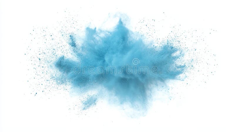 Blue Powder Explosion Isolated on White Stock Illustration ...