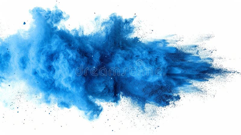 A Blue Powder Explosion Isolated on a White Background Stock Image ...