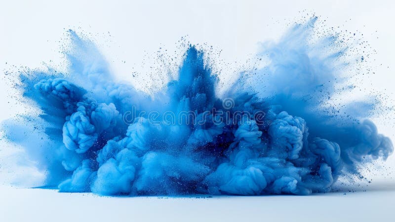 A Blue Powder Explosion is Isolated on a White Background Stock Image ...