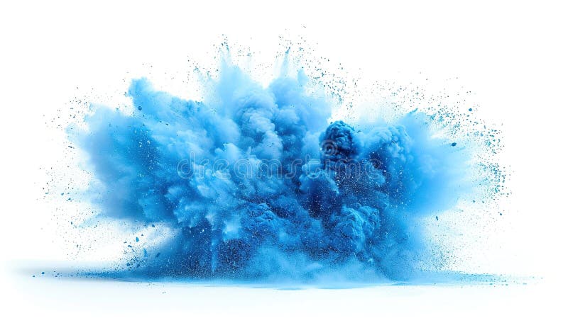 Blue Powder Explosion Isolated on White Background Stock Illustration ...
