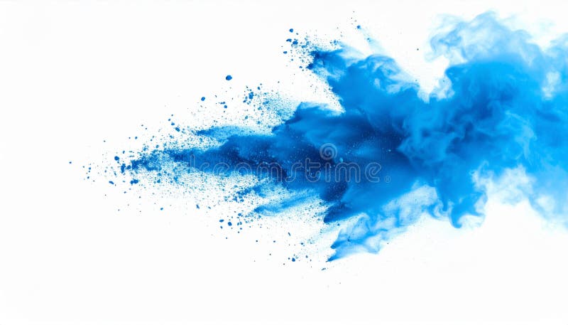 Blue Powder Explosion on White Background Stock Illustration ...