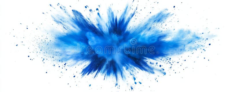 Blue Powder Explosion on White Background, Abstract Art Concept Stock ...