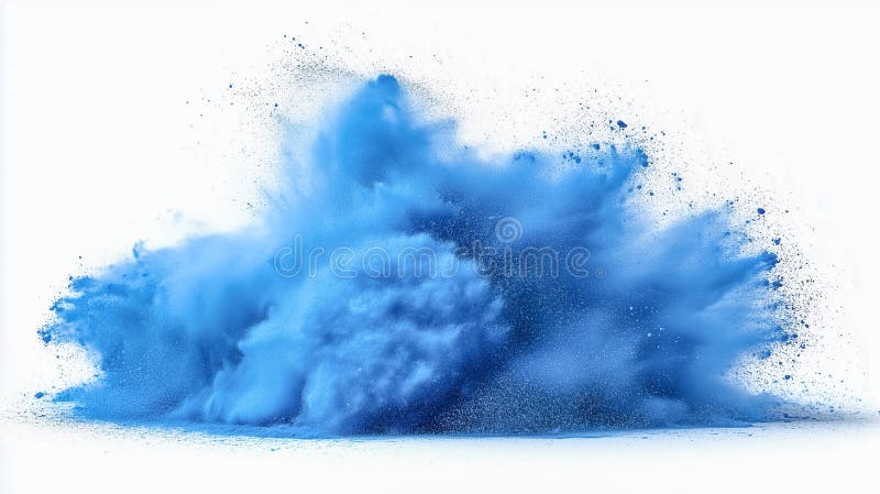 Blue Powder Explosion on White Background Stock Illustration ...