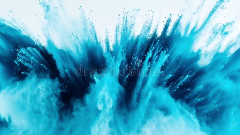 Blue Powder Explosion on White Background, Dynamic Motion, Abstract Art ...