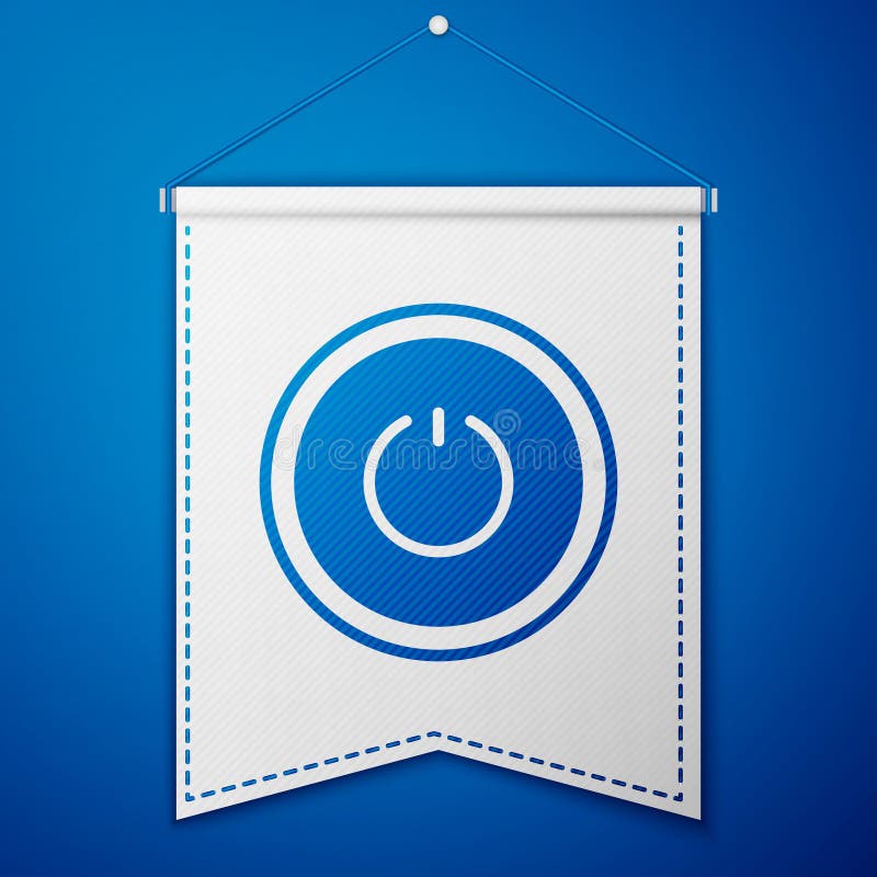Blue Power Button Icon Isolated on Blue Background. Start Sign. White ...