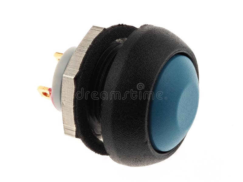 Blue Power Button, Isolated on White Stock Image - Image of metallic ...