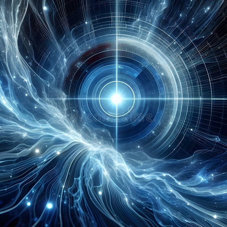 Blue Power Flows and Light and Modern Solar Power Glass. Stock ...