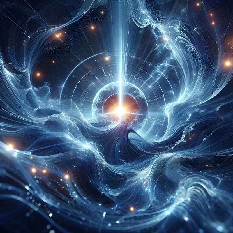 Blue Power Flows and Light and Modern Solar Power Glass. Stock ...